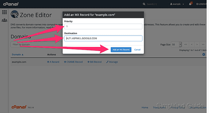 How to configure MX records for Google Workspace in cPanel