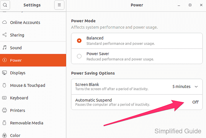 How to disable automatic suspend for laptops on Ubuntu